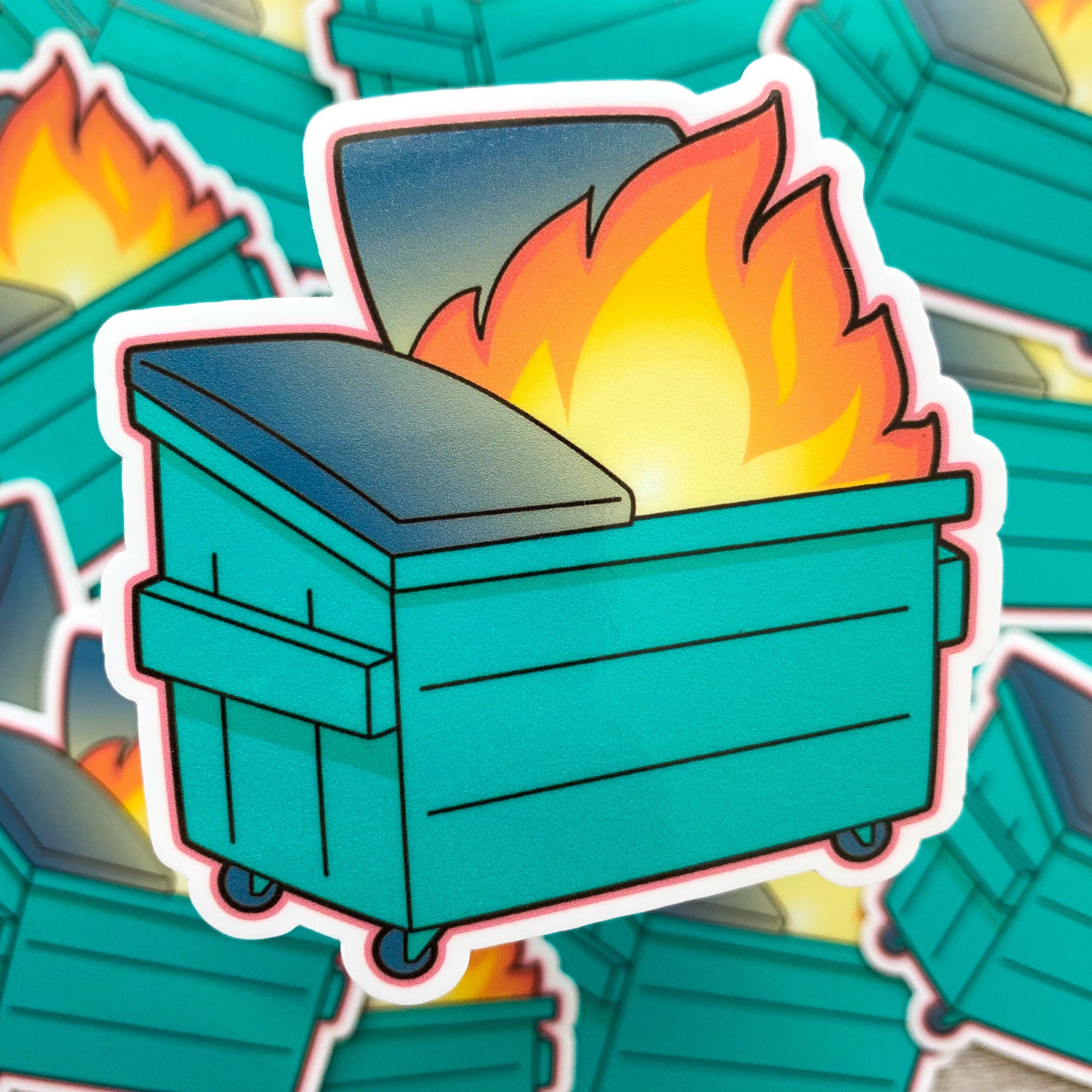 Dumpster Fire Vinyl Sticker – Trash Goblin